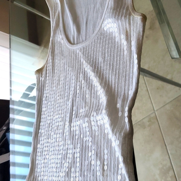 Express | Tops | Express White Sequence Tank | Poshmark